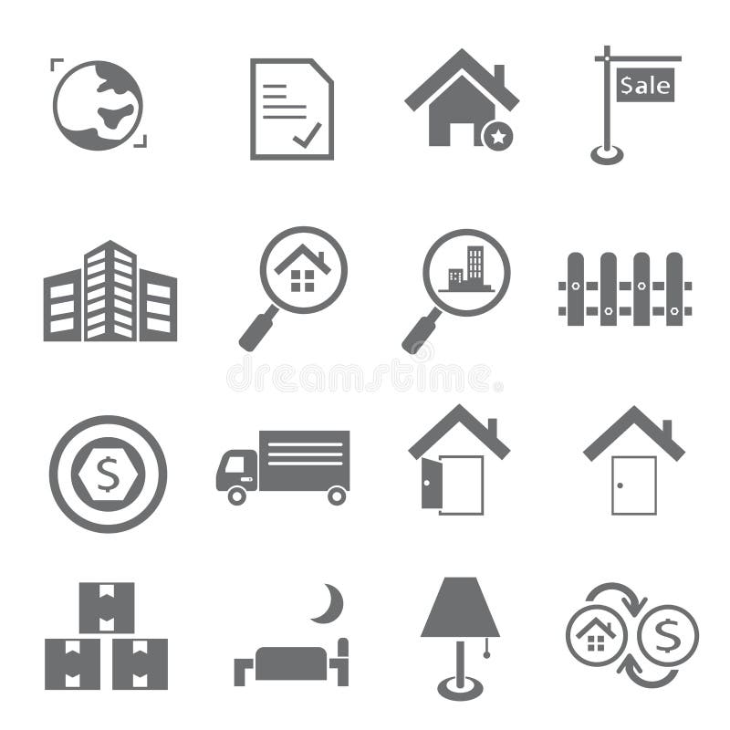 Real Estate Management Icons Stock Illustration - Illustration of agent ...