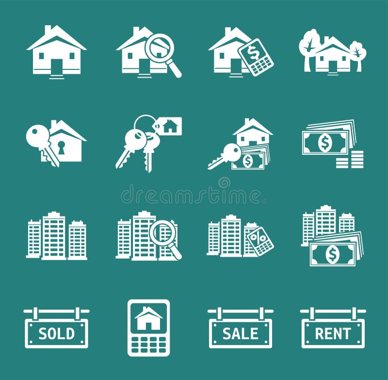 Real State Icons | Indigo Serie 01 Stock Vector - Illustration of deal ...