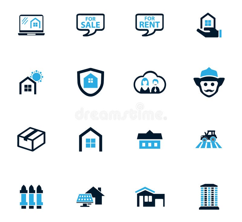 Real estate icons set stock illustration. Illustration of design - 88964620