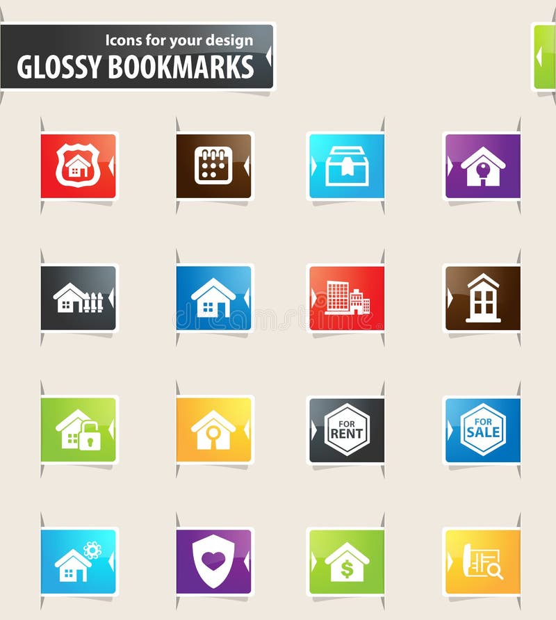 Real estate icons set stock vector. Illustration of apartment - 89120580