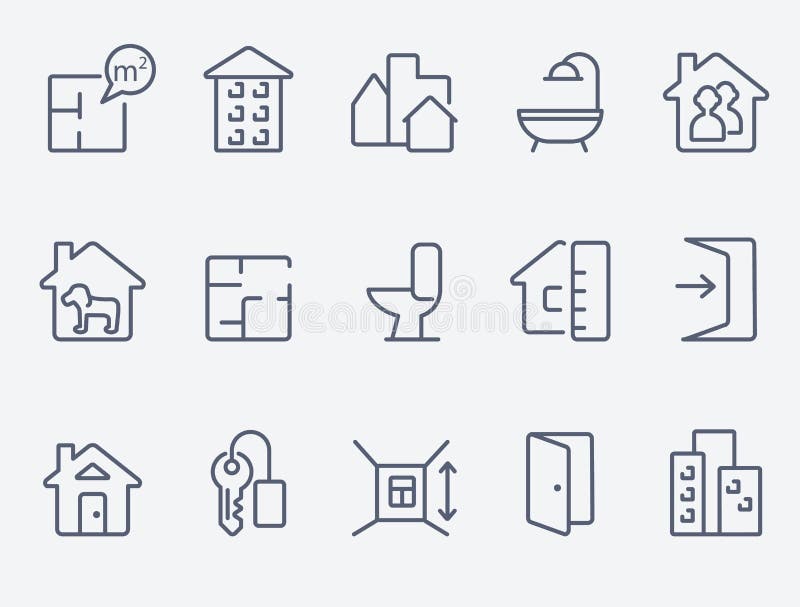 Real estate icons stock vector. Illustration of mansion - 8604046