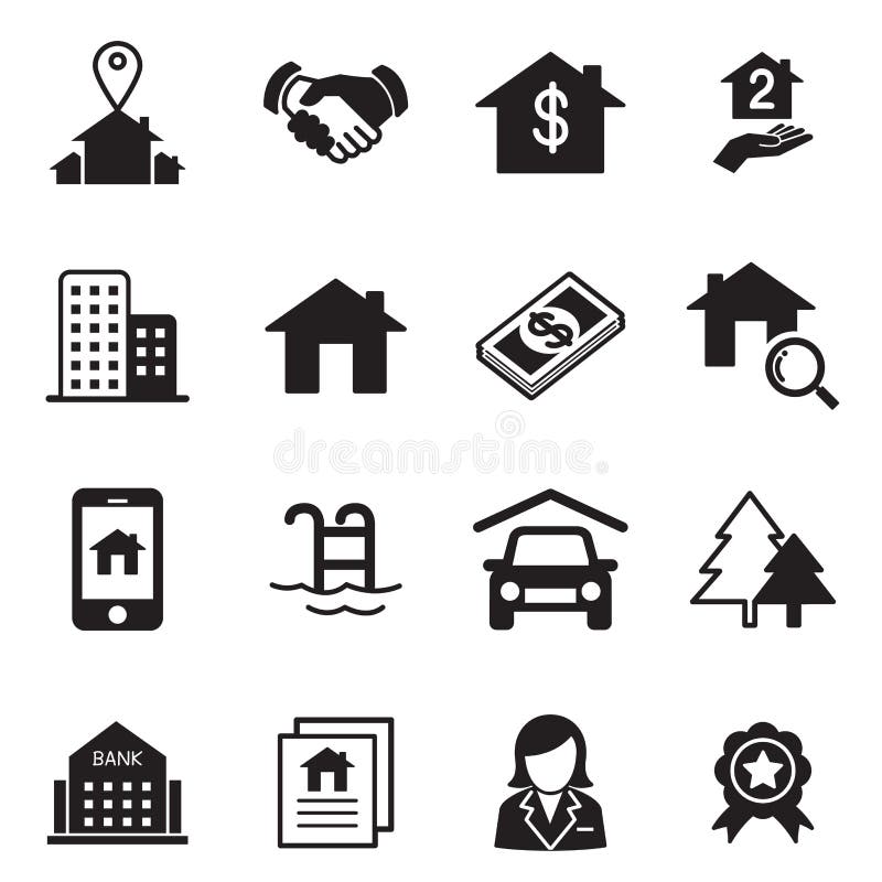 Real Estate Icons Stock Illustrations – 33,584 Real Estate Icons Stock ...