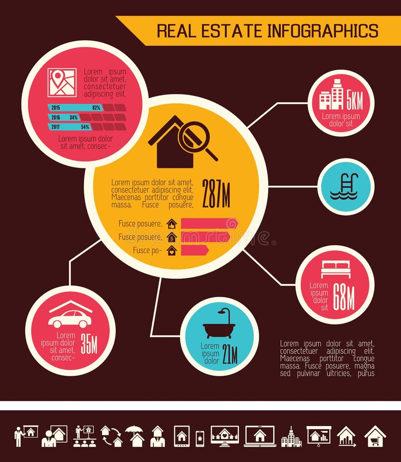 Real Estate Infographics. stock vector. Illustration of label - 41430738