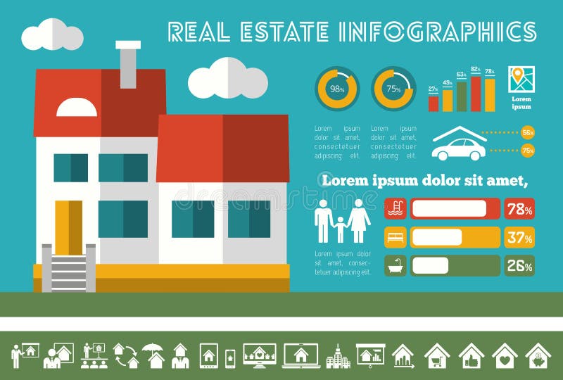 Real Estate Infographics. stock vector. Illustration of finance - 41853541