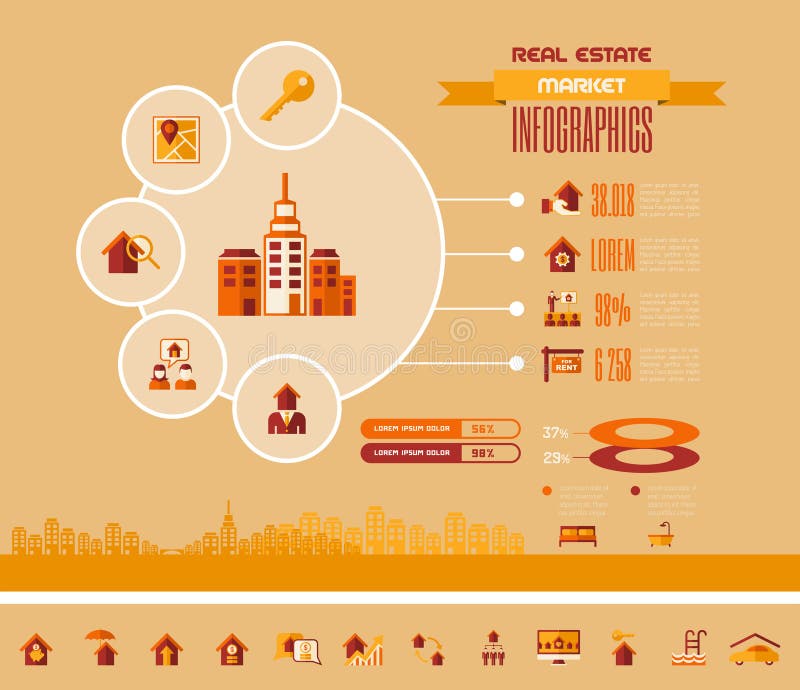 Real Estate Infographics. stock vector. Illustration of diagram - 45052786