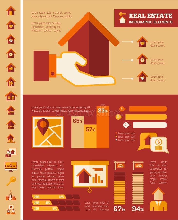 Real Estate Infographics. stock vector. Illustration of analyzing ...
