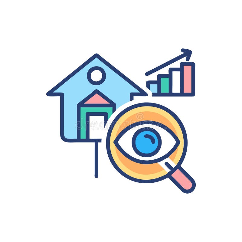 Real Estate Insights Icon for Community Development Stock Photo ...