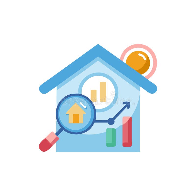 Real Estate Insights Icon for Economic Analysis Stock Illustration ...