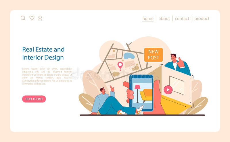 Real Estate and Interior Design Concept. Interactive Visual Tours Stock ...