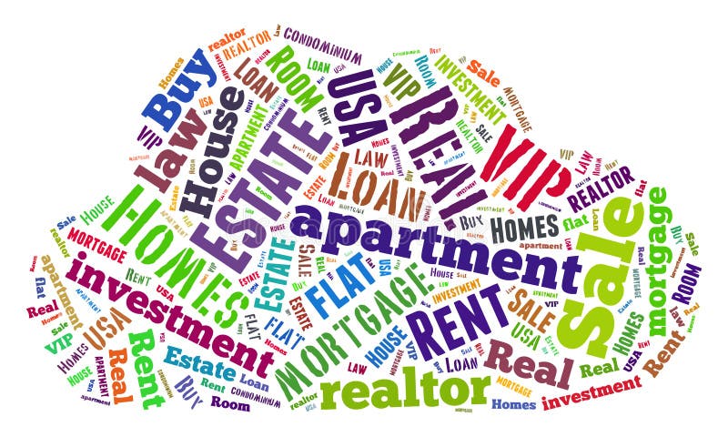 Real Estate Keywords Tag Cloud - Vector Illustration Stock Vector ...