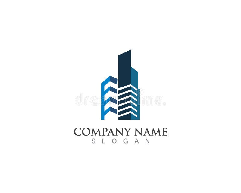 Real Estate Logo City Modern with Square Shape Stock Illustration ...