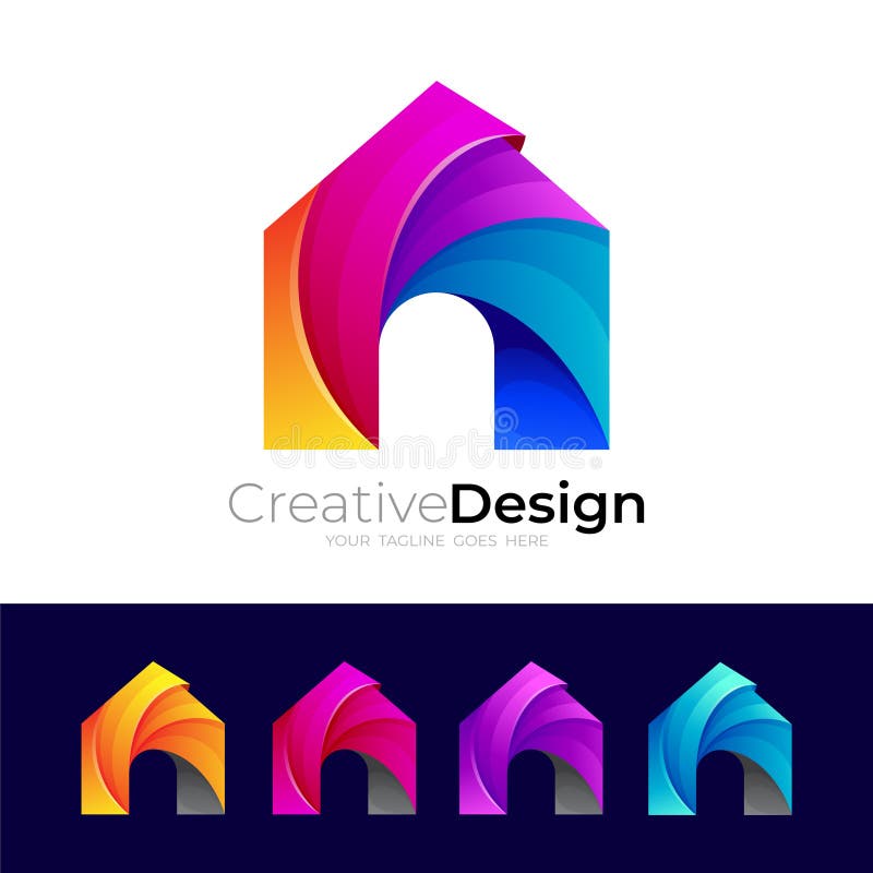 Real Estate Logo with Colorful Design Vector, Building Stock Vector ...