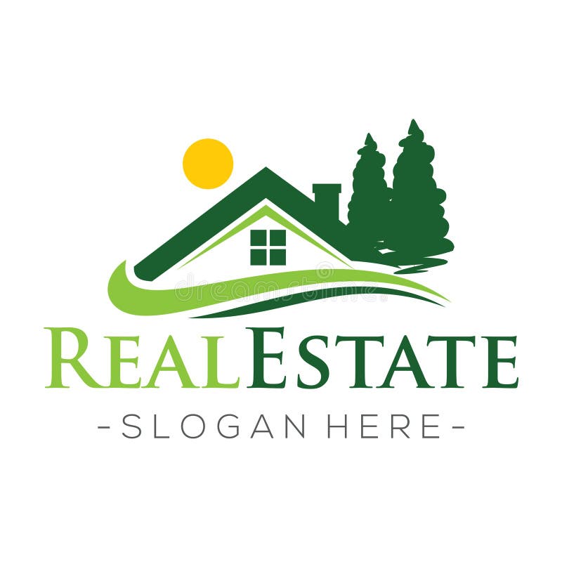 Real Estate Logo. Pines Home Residence Vector Logo Template Stock ...