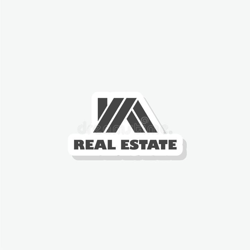 Real Estate Logo Icon Sticker Stock Vector - Illustration of safe ...