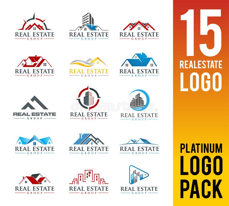 Real Estate Logo Pack. 15 Set Logo Design. Vector Illustrator Eps.10 ...