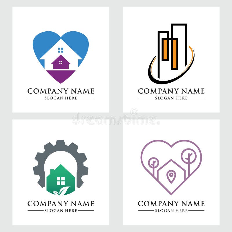 Real Estate Logo Template stock vector. Illustration of town - 252038964