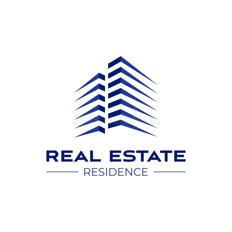 Real Estate Logo Template. Perspective View of Buildings Stock Vector ...