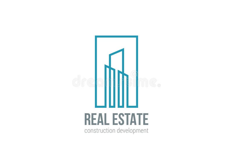Real Estate Logo Vector Linear Building Stock Vector - Illustration of ...