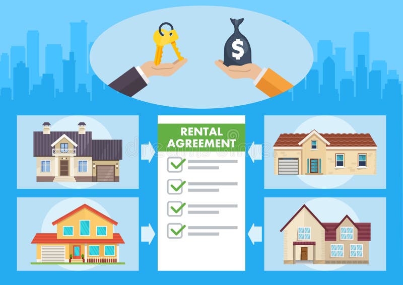 Real Estate Mantiene Ejemplo Plano Del Vector Ilustración del Vector ...