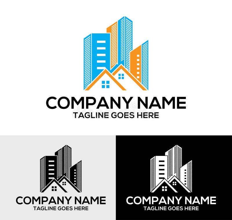 Real Estate Property Apartment Logo Design Template Stock Illustration ...