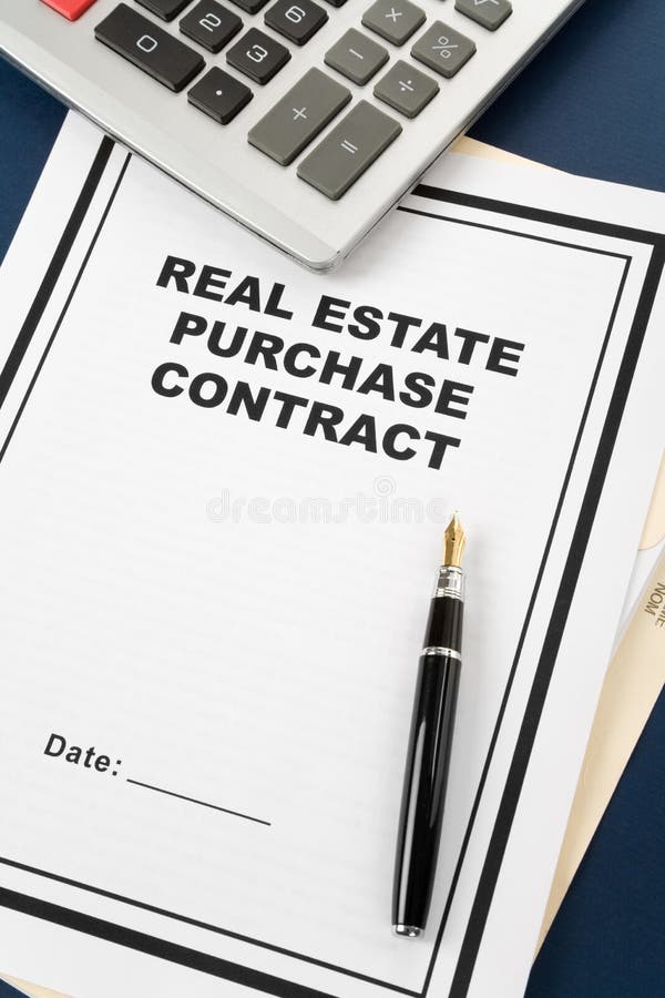 Real Estate Purchase Contract Stock Image - Image of purchase, paper ...