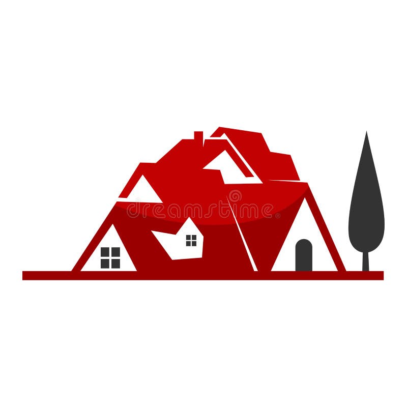 Real Estate Rooftop Home Logo Template Isolated Stock Vector ...