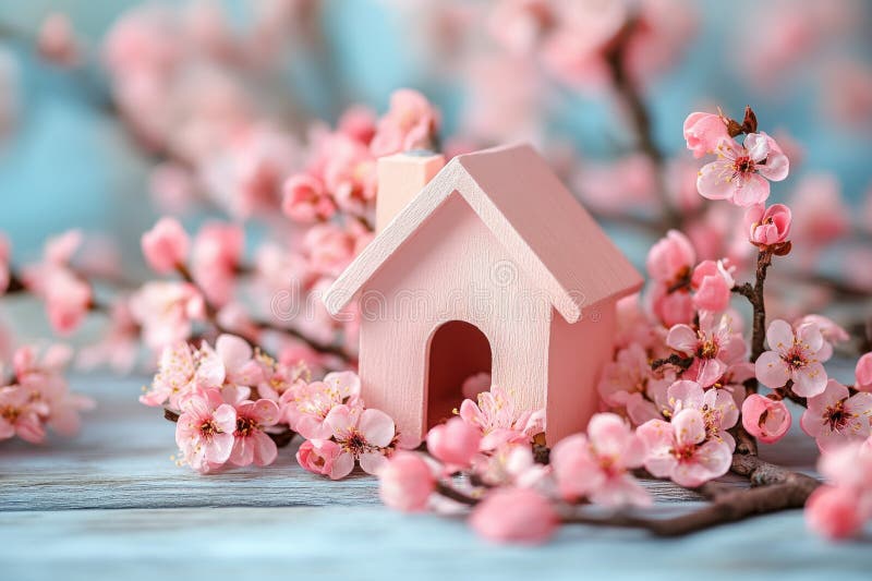 A Real Estate Sign Surrounded by Spring Flowers, Vibrant and Inviting ...