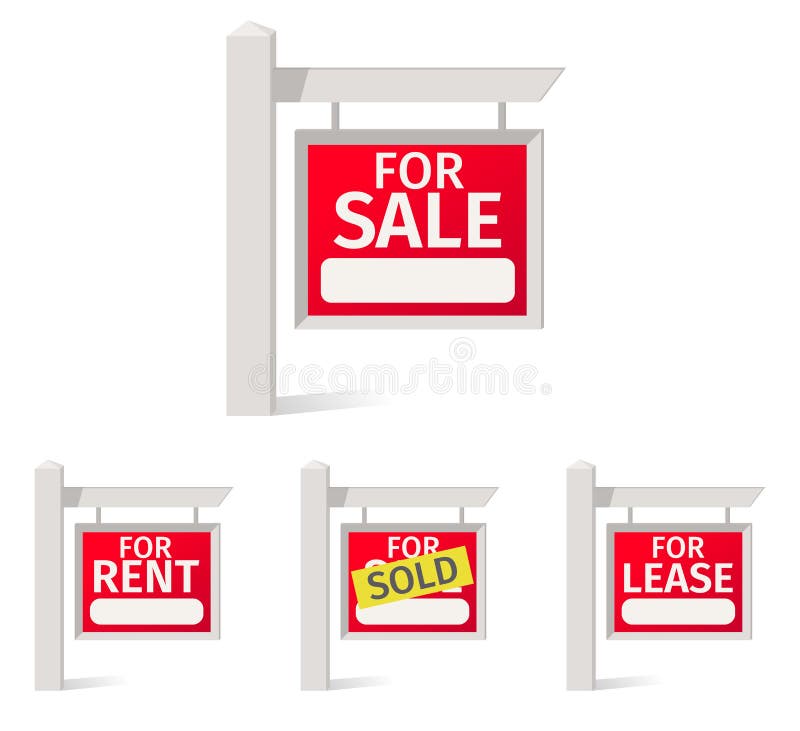 Estate Sign for Sale Sign stock illustration. Illustration of ...