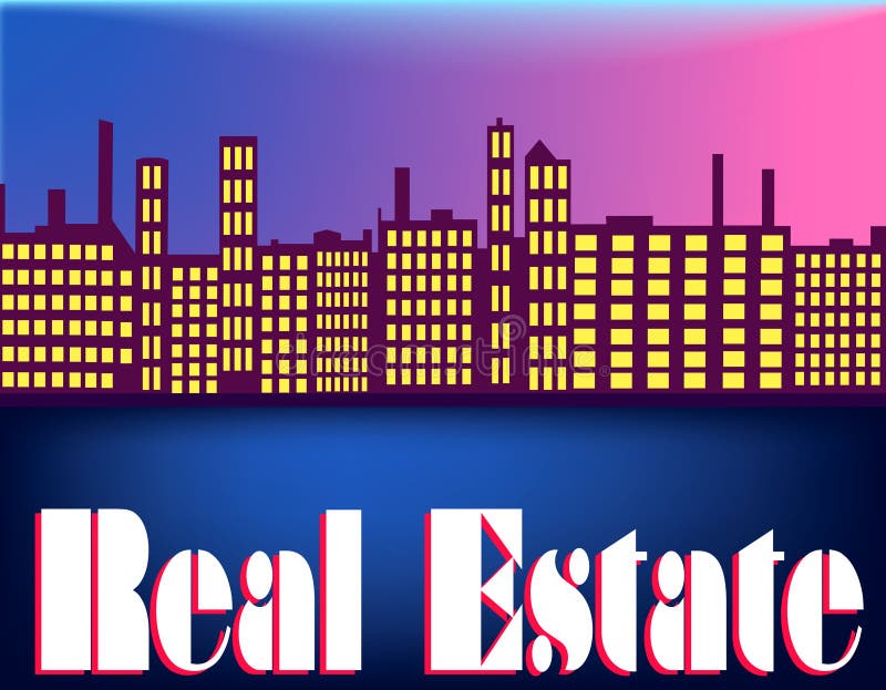 Real Estate Skyline stock illustration. Illustration of buyer - 4873160