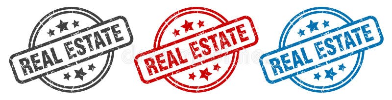 Real Estate Stamp. Real Estate Round Isolated Sign Stock Vector ...
