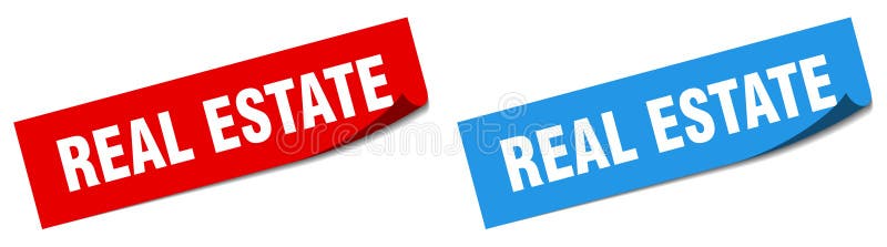 Real Estate Sticker. Real Estate Sign Set Stock Vector - Illustration ...
