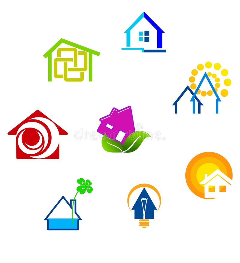 Real Estate Logo and Icons Vector - Purple Stock Vector - Illustration ...
