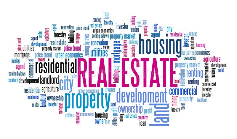 Real estate text cloud stock illustration. Illustration of graphics ...