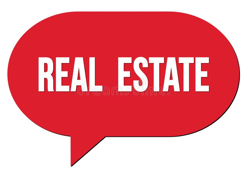 REAL ESTATE Text Written in a Red Speech Bubble Stock Illustration ...