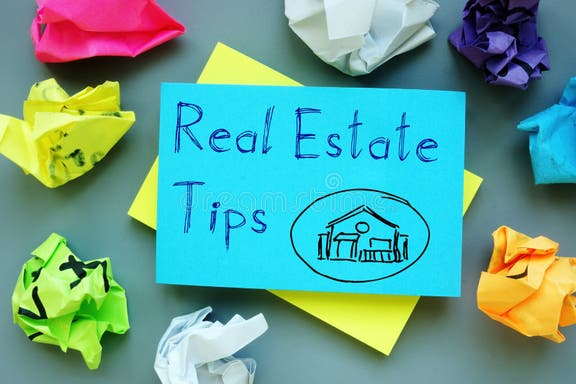 Real Estate Tips Sign on the Sheet Stock Photo - Image of real, estate ...