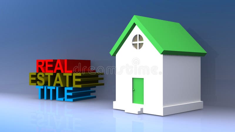 Real estate title on blue stock image. Image of client - 229042723