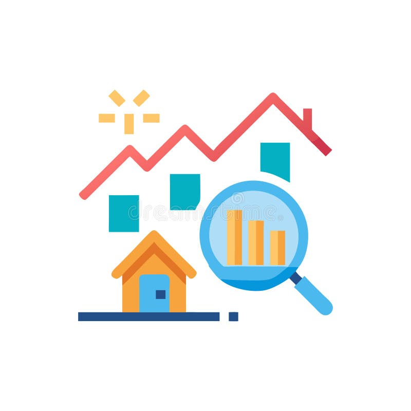 Real Estate Trends Analysis Icon for Community Development Stock Photo ...