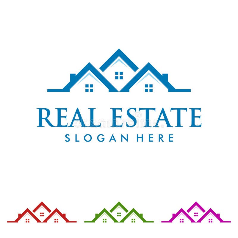 Real Estate Vector Logo Design with Home Shape Stock Vector ...