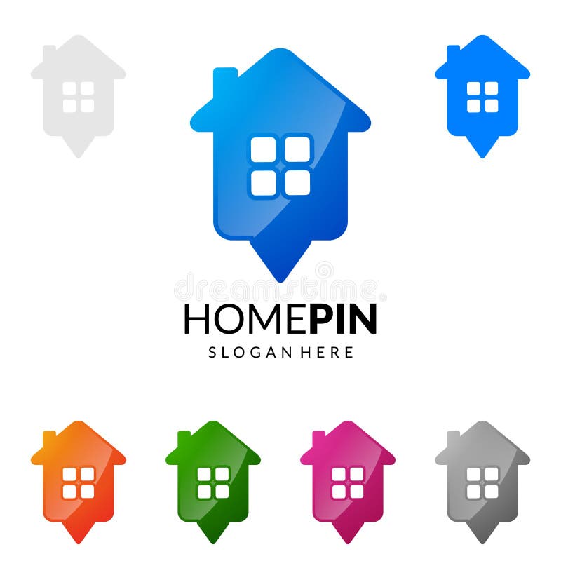Home Pin, Real Estate Vector Logo Design with Unique Home Stock Vector ...