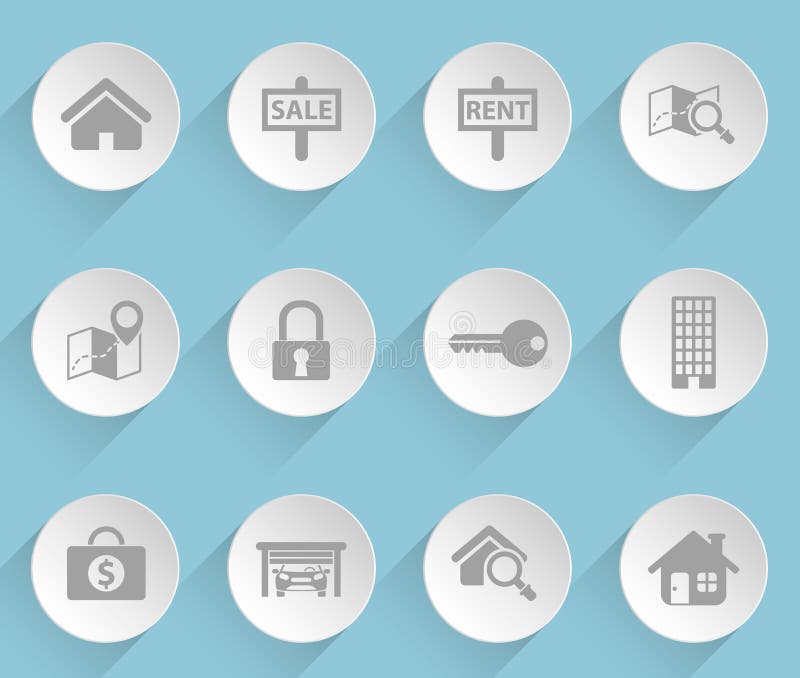 Real estate web icons stock vector. Illustration of garage - 235754321