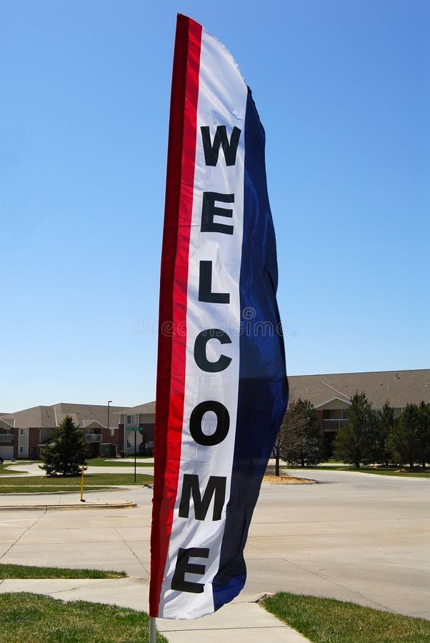 Real Estate Welcome Flag stock photo. Image of flag, estate - 4891950