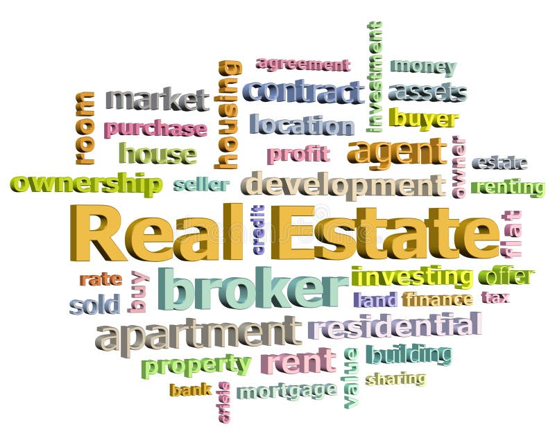 Real Estate Word Cloud on Black Background with Blue Glowing Light ...