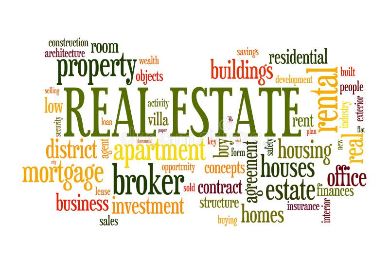Real estate word cloud stock illustration. Illustration of marketing ...