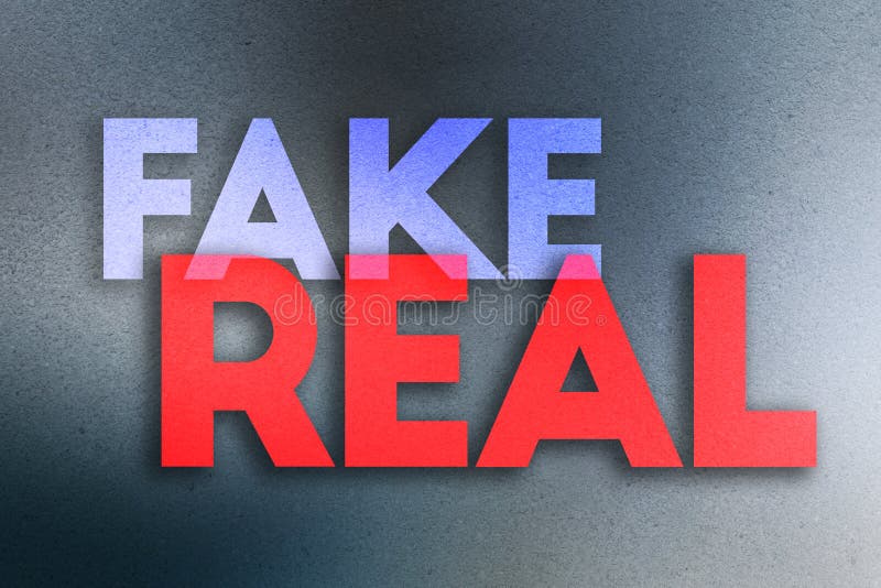 Real and Fake Words Illustration, Lie Concepts Stock Illustration ...