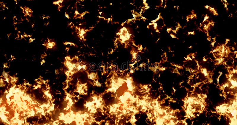 Red Fire Flames Isolated on Black Background. Stock Video - Video of ...