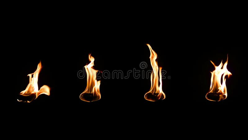 Real Fire Isolated on Black Background Stock Footage - Video of blazing ...