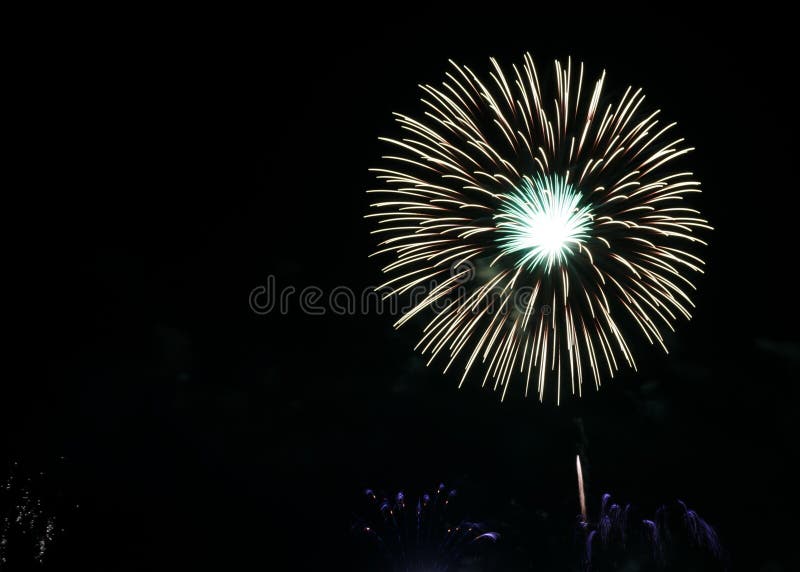 Real Fireworks Celebration at Night Background Stock Image - Image of ...