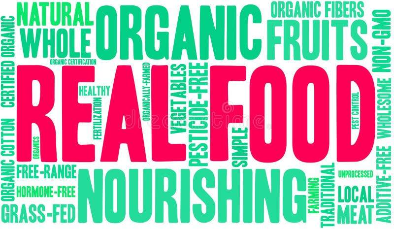Real Food Word Cloud stock vector. Illustration of traditional - 146648401
