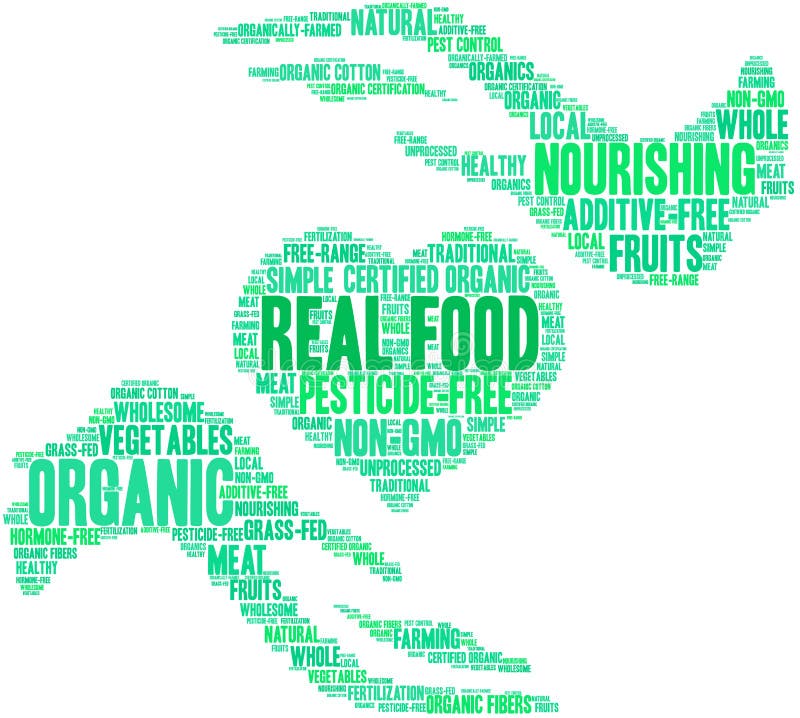 Real Food Word Cloud stock vector. Illustration of organics - 146648346