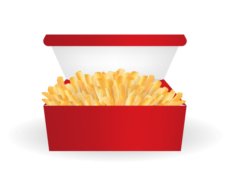 Real French Fries in a Red Box Package Vector Stock Vector ...